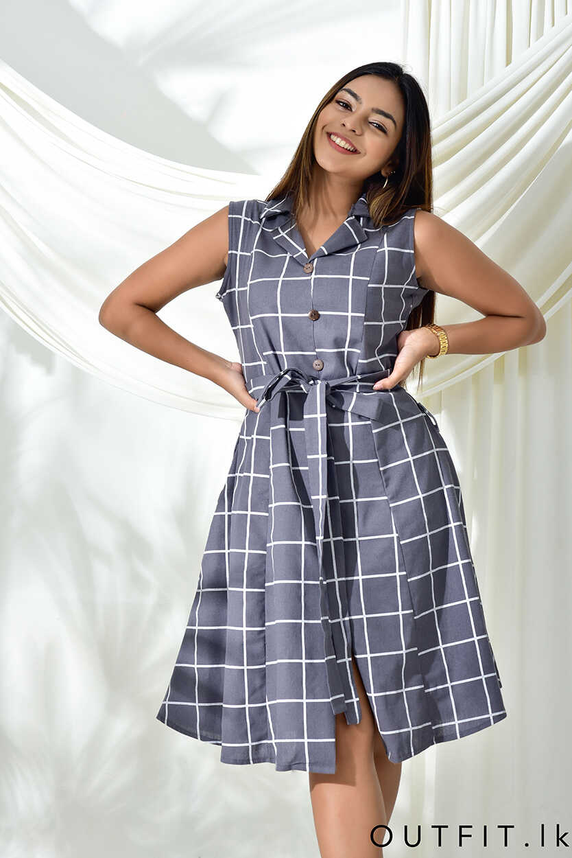 Checked Collared Dress – OUTFIT