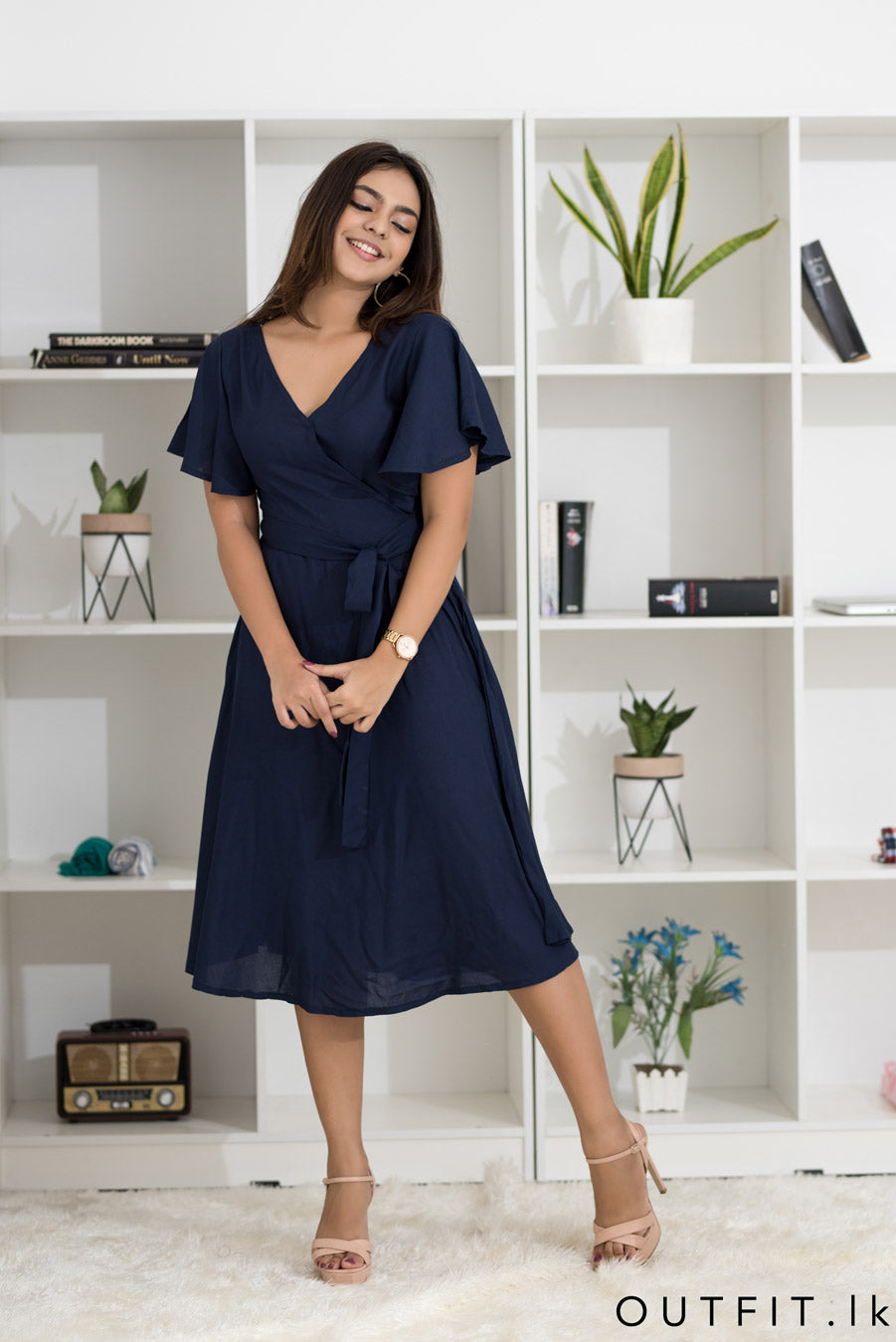 Front Cross-over Midi Dress – OUTFIT