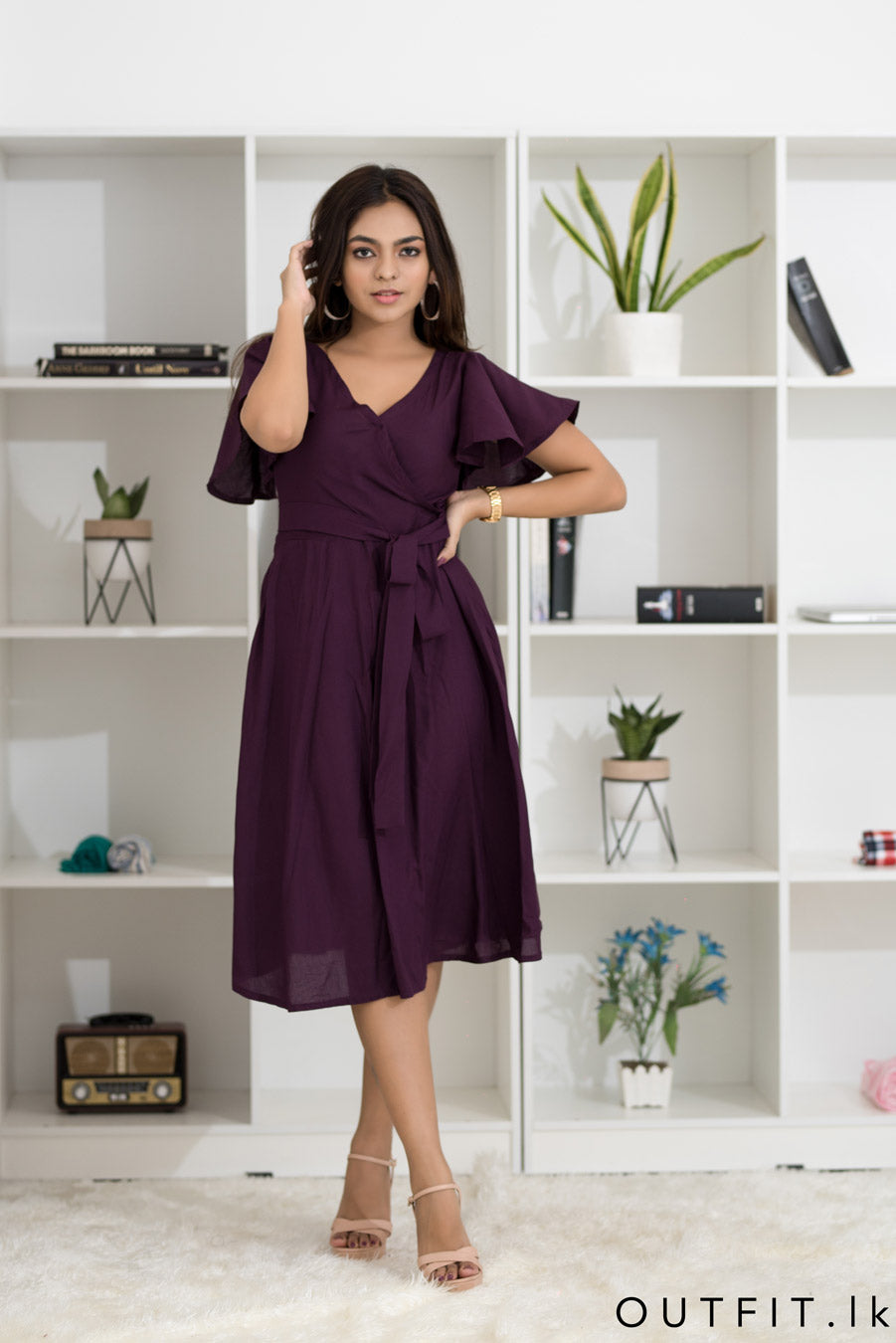 Front Cross-over Midi Dress – OUTFIT